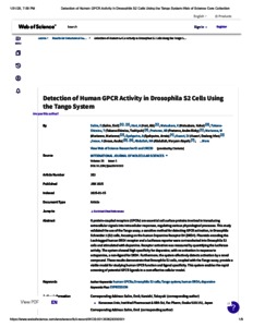 Detection of human GPCR activity in drosophila S2 cells using the Tango system - IIUM Repository ...